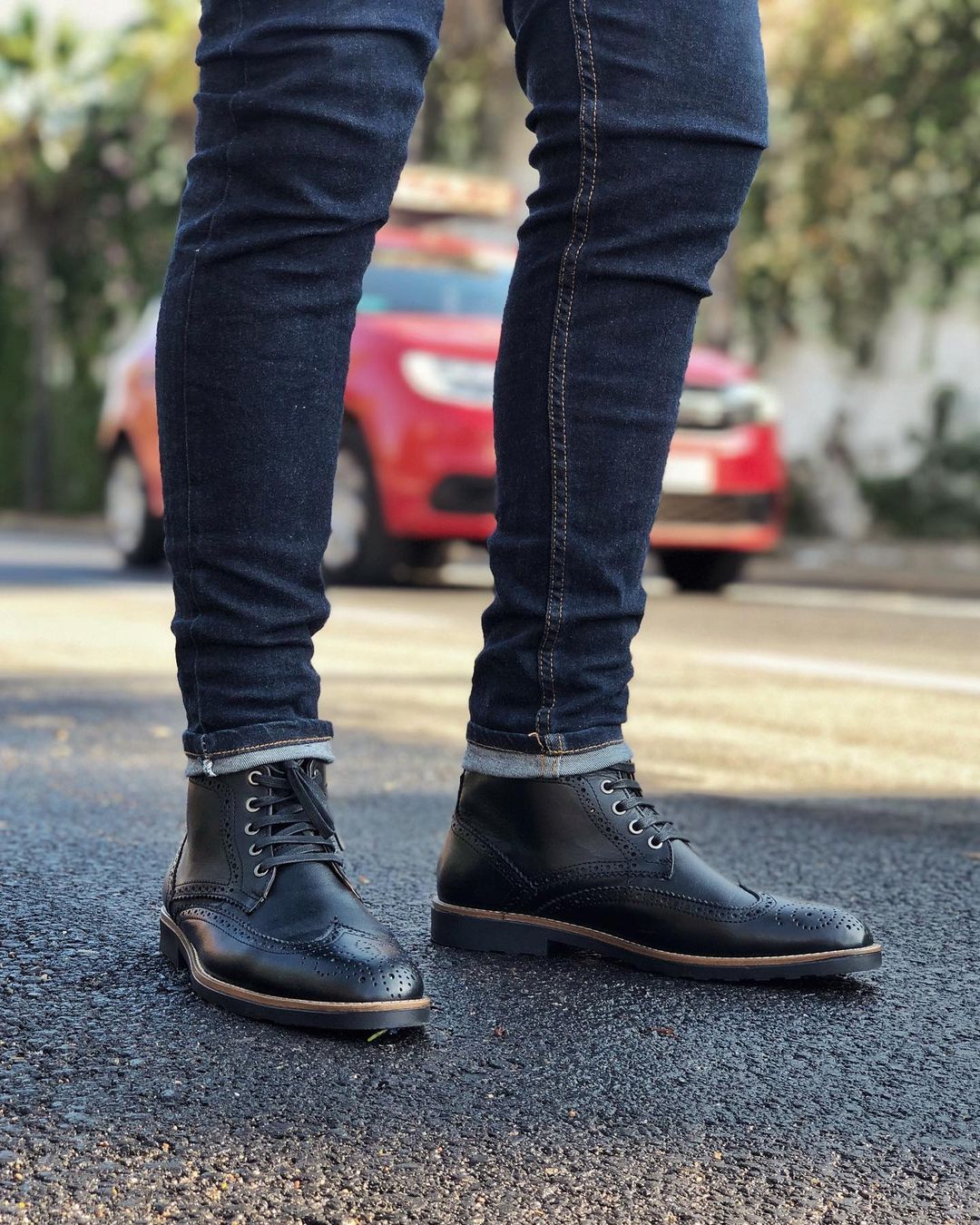 Brave sight boots hommes -Cuir Noir - Machaussure.ma